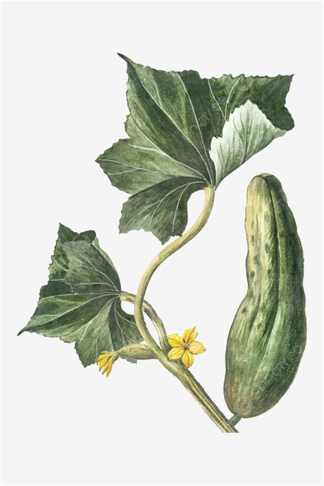 Cucumber Plant Vector Art PNG Green Cucumber Plant Vector Tree Botanical Gardening PNG Image