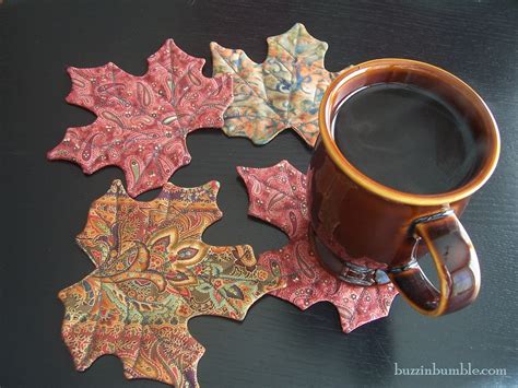 Buzzinbumble Maple Leaf Mug Rugs Or Coasters Tutorial And Pattern