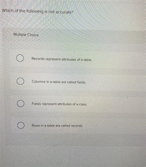Which Of The Following Is Not Accurate Multiple