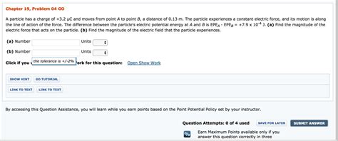 Solved A Particle Has A Charge Of Mu C And Moves From Chegg