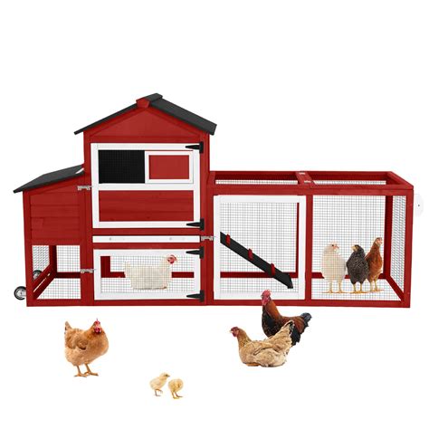 Large Mobile Chicken Coop Wooden With Wheels 23 Chickens And Ducks