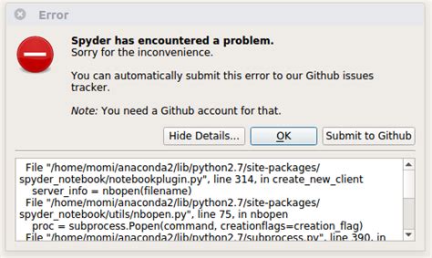 Cannot Use Spyder Notebook Get Error On Trying To Create A New