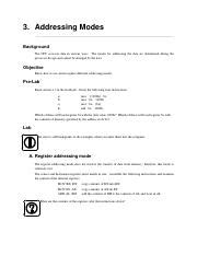 Addressing Modes Pdf 3 Addressing Modes Background The CPU Accesses Data In Various Ways The