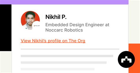 Nikhil P Embedded Design Engineer At Noccarc Robotics The Org