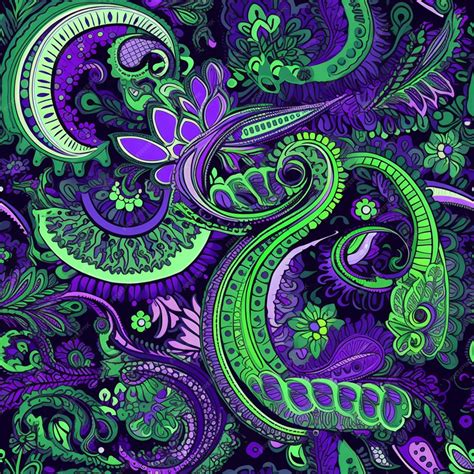 Premium Ai Image A Purple And Green Pattern With A Green Snake And