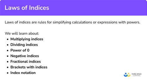 Laws Of Indices Index Law Posters By Cat Mason Tpt