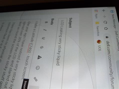 LCD Leaking Very Sticky Liquid DELL Technologies