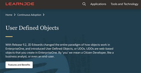 Jd Edwards Enterpriseone On Linkedin User Defined Objects