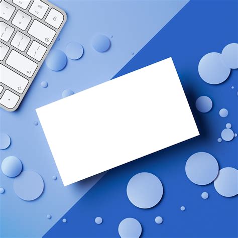 파란 배경 심플 명함 목업 다운로드