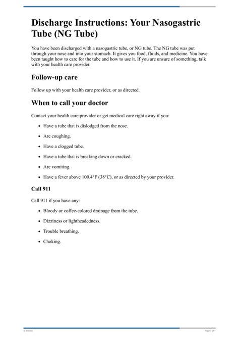 Nasogastric Tube Instructions Nasogastric Tube Procedure Kfpt