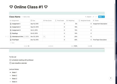 College Application Notion Template