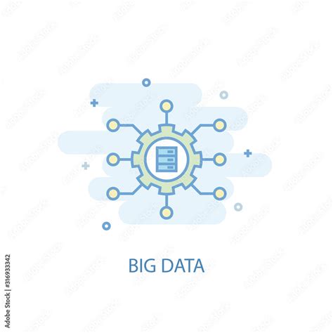 Big Data Line Trendy Icon Simple Line Colored Illustration Big Data Symbol Flat Design From