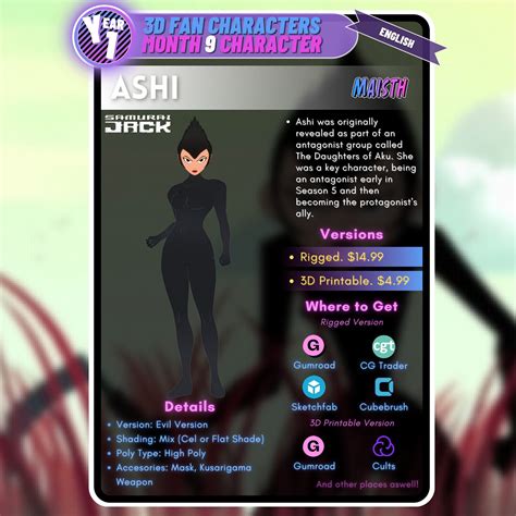 Ashi Samurai Jack 3d Model Rigged 3d Model Rigged Cgtrader