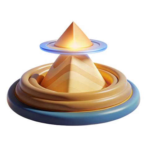 Abstract 3d Pyramid Design Geometric Shapes Golden Hues Circular Base 55924250 Png
