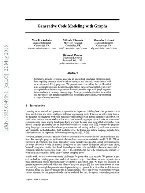 Generative Code Modeling With Graphs Pdf Artificial Neural Network Parsing