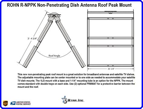 Rohn Nppk Non Penetrating Satellite Dish Antenna Roof Peak Mount