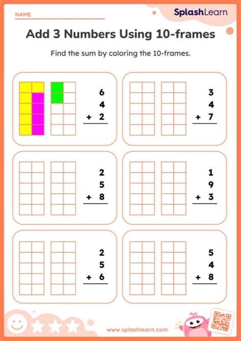 Adding Three Numbers Worksheet