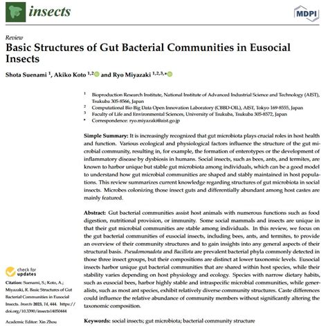 Insects Mdpi On Linkedin Basic Structures Of Gut Bacterial Communities