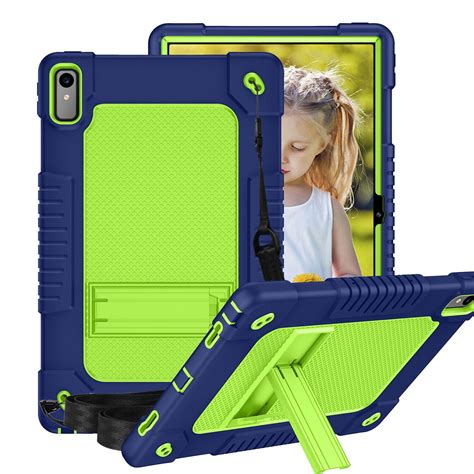 FIEWESEY For Lenovo Tab P Nd Gen Tablet Case Shoulder Strap Soft Silicone Hard Back Hybrid