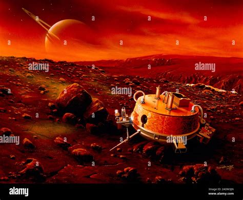 Huygens Probe At Titan Artwork Of The Huygens Probe On The Surface Of
