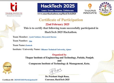 Hackathon Techinnovation Hacktech2025 Zentech Bikanertechnicaluniversity Codinglife