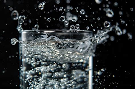 A Glass Filled With Water And Air Pockets Premium Ai Generated Image