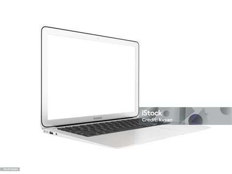 빈 화면 흰색 절연 현대 노트북 그림자 없이 3d 배경 0명에 대한 스톡 사진 및 기타 이미지 0명 Cpu 금속 Istock