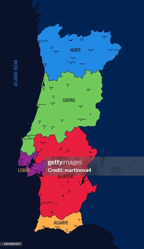 Vector Map Of Regions Of Portugal High Res Vector Graphic Getty Images