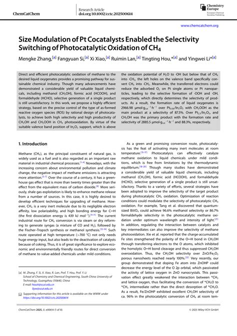 Size Modulation Of Pt Cocatalysts Enabled The Selectivity Switching Of