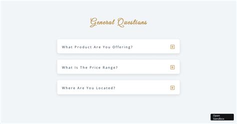 Questions Codesandbox