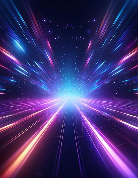 Vibrant Light Beams Converge In A Digital Tunnel Stock Illustration Illustration Of Artistic