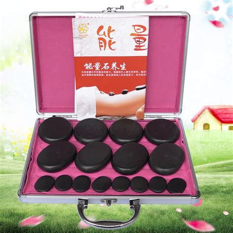 16pcs Set Hot Stones Massage Lava Natural Stone Set Hot Spa Rock