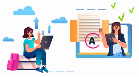 노트북 숙제 제출 E러닝 온라인 교육 개념 수평 복사 공간을 사용하는 여학생 아이에 대한 스톡 벡터 아트 및 기타 이미지 아이 인터넷 개인 지도 교사 Istock