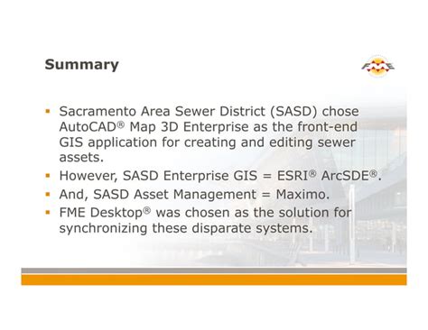 Synchronizing AutoCAD Map 3D Enterprise And ESRI ArcSDE PPT