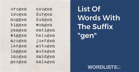 List Of Words With The Suffix Ist