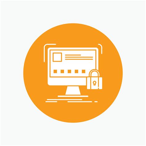 Protect Protection Lock Safety Secure White Glyph Icon In Circle Vector Button Illustration