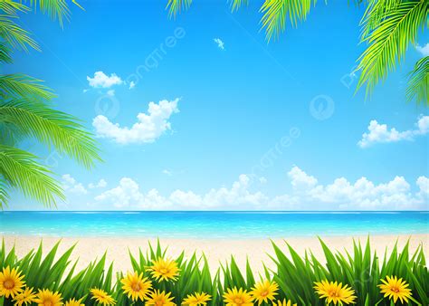 Beautiful Summer Background Travel Banner Design Summer Beach