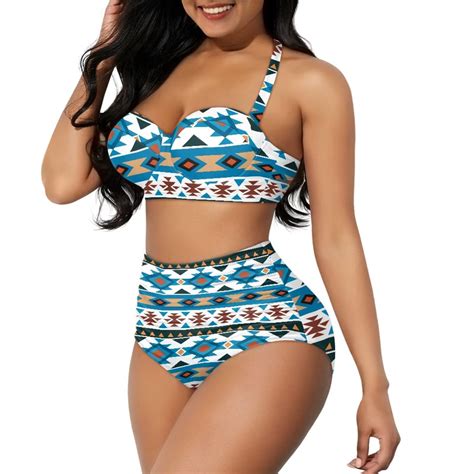 Renewold 2 Piece Bikini Set For Women Sexy High Waist Bathing Suits For