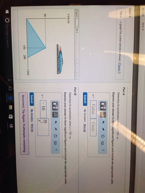 solved the upsilon s graph for a test vehicle is shown