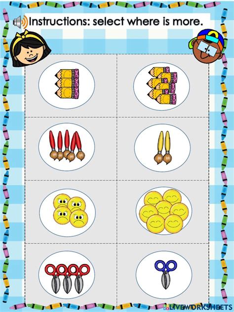 More And Fewer Online Exercise For Live Worksheets