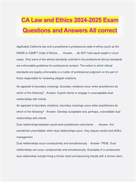Ca Law And Ethics Exam Questions And Answers All Correct Ca Law And Ethics Stuvia Us