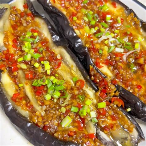 Chinese Steamed Eggplant With Garlic Sauce My Chinese Home Kitchen