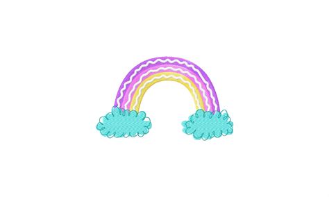 Squiggly Rainbow Stitched Embroidery Design Daily Embroidery