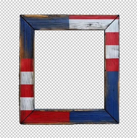 Premium Psd A Blank Frame With American Flage Design 4th July