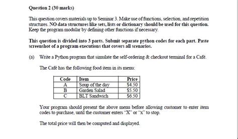 Solved Question 2 30 Marks This Question Covers Materials Chegg