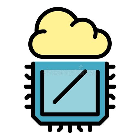 Operating System Cloud Processor Icon Color Outline Vector Stock Vector