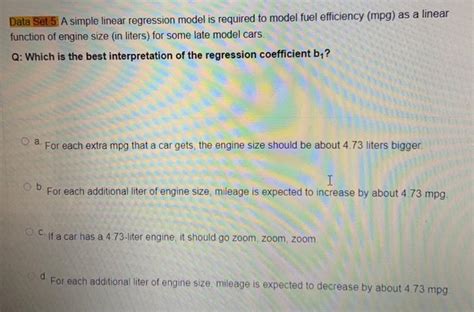 Solved Data Set 5 A Simple Linear Regression Model Is