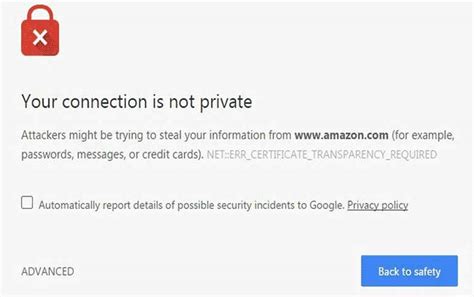 Как исправить ошибку Errcertificatetransparencyrequired