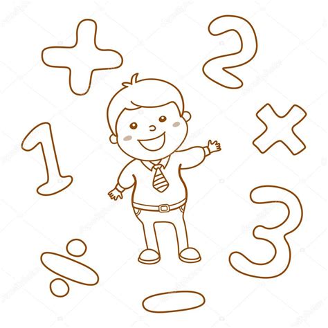 Cartoon Style Math Learning Game Illustration Mathematical Arithmetic Logic Operator Symbols