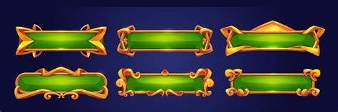 Medieval Buttons Ui Game Menu Elements Royalty Free Vector